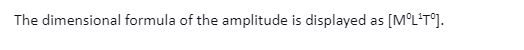 Notes on Dimensional Formula of Amplitude