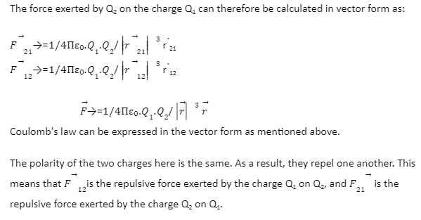 Coulomb’s Law in Vector Form