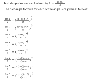 Trigonometry-Properties of Triangle-Half Angle Formulas_Maths