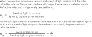 NEET UG Notes On Refraction of light and Refractive index of medium ...