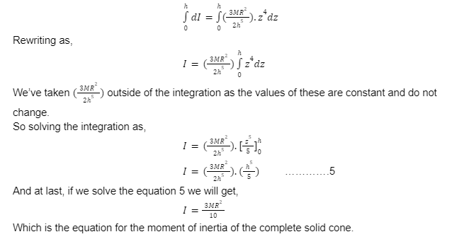 Notes on Solid Cone Moment Of Inertia Derivation