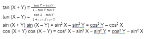 List Of Trigonometric Ratios Of Compound Angles