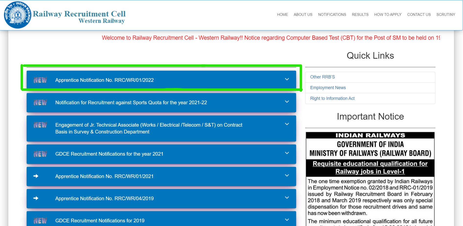Western Railway Recruitment 2022 | Apply Online @rrc-wr.com