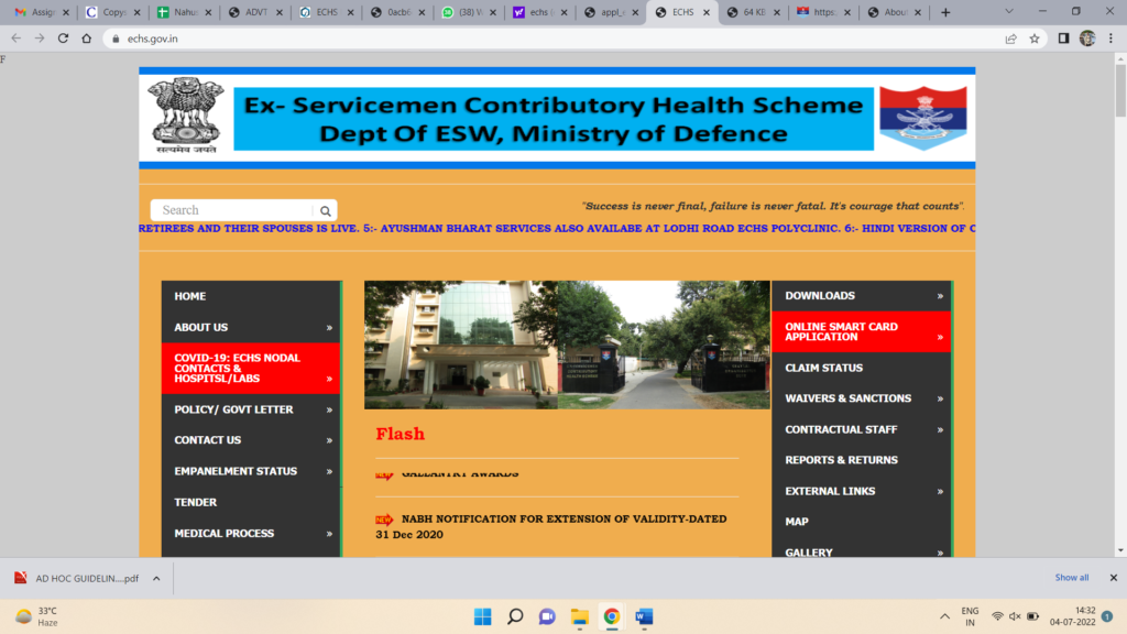 ECHS Recruitment 2022, Apply for the Various posts