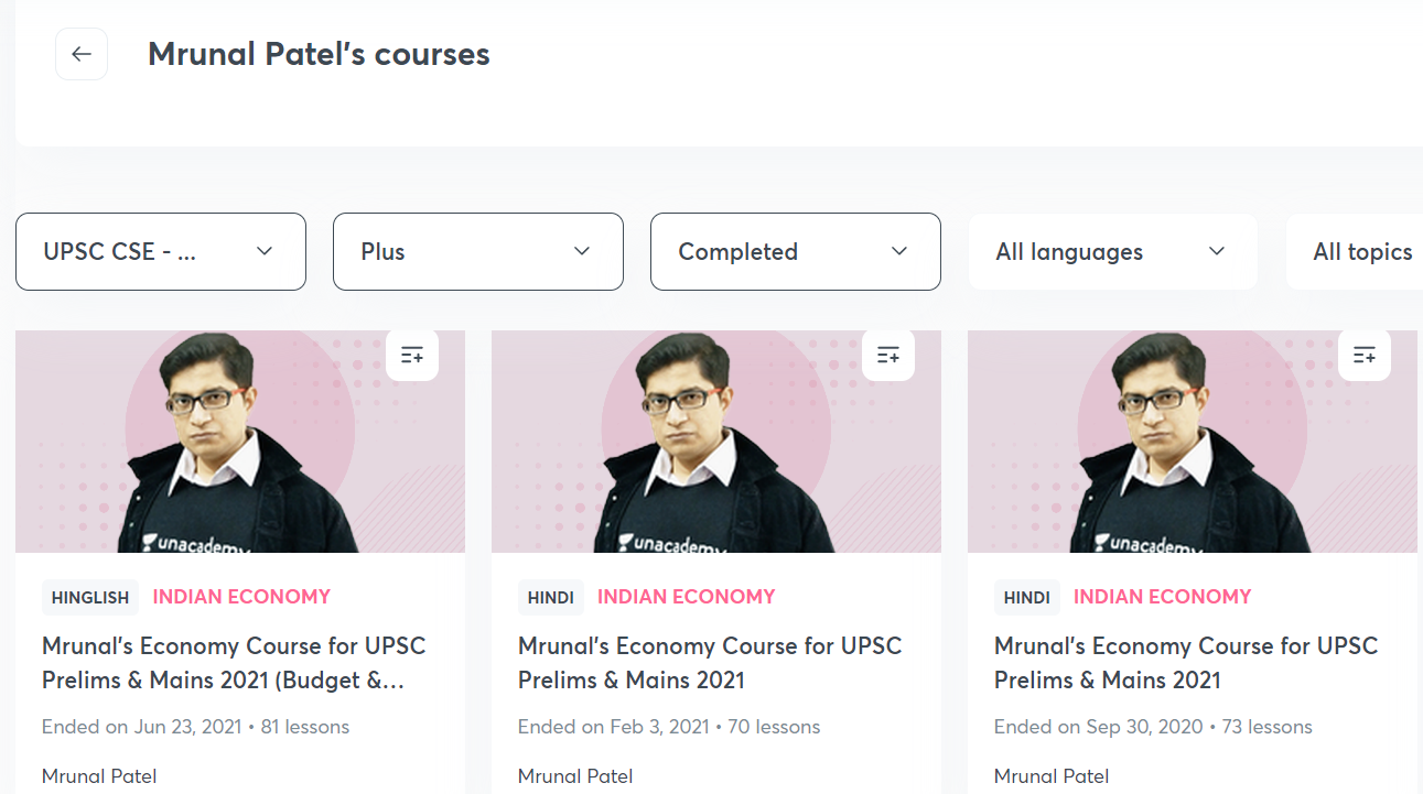UPSC - Academics and Learner Experience