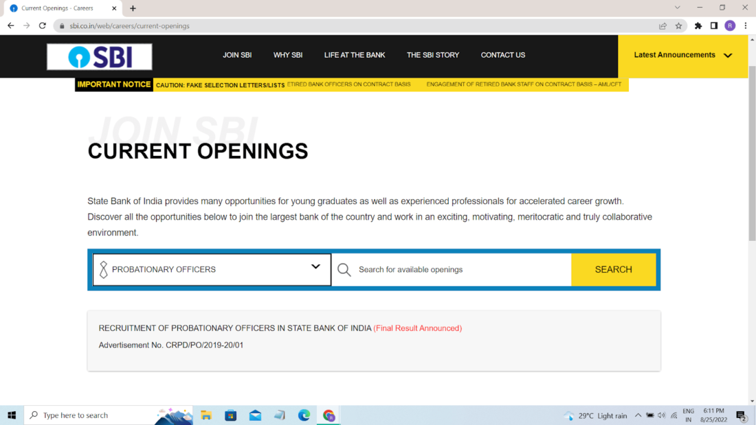SBI PO Result - Unacademy